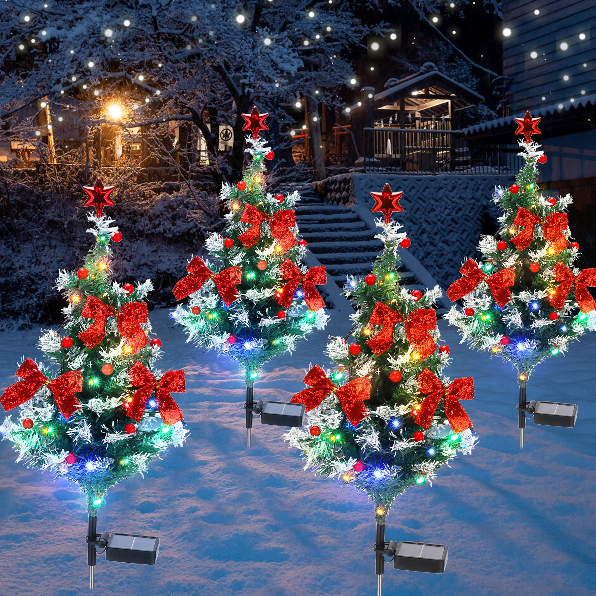 The Holiday Aisle® Solar Christmas Tree Light - Christmas Waterproof ...