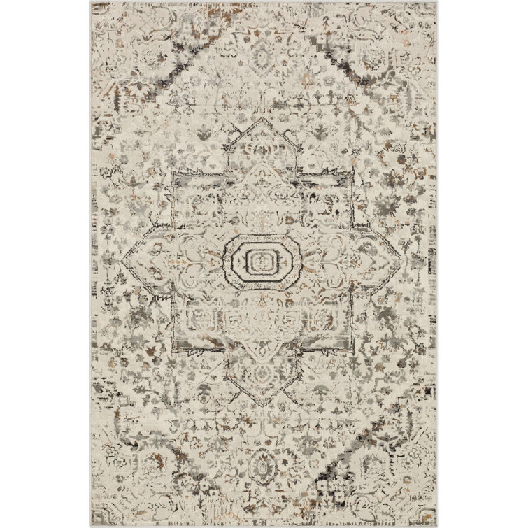 Bungalow Rose Castor Cream Ornamental Medallion Area Rug & Reviews ...
