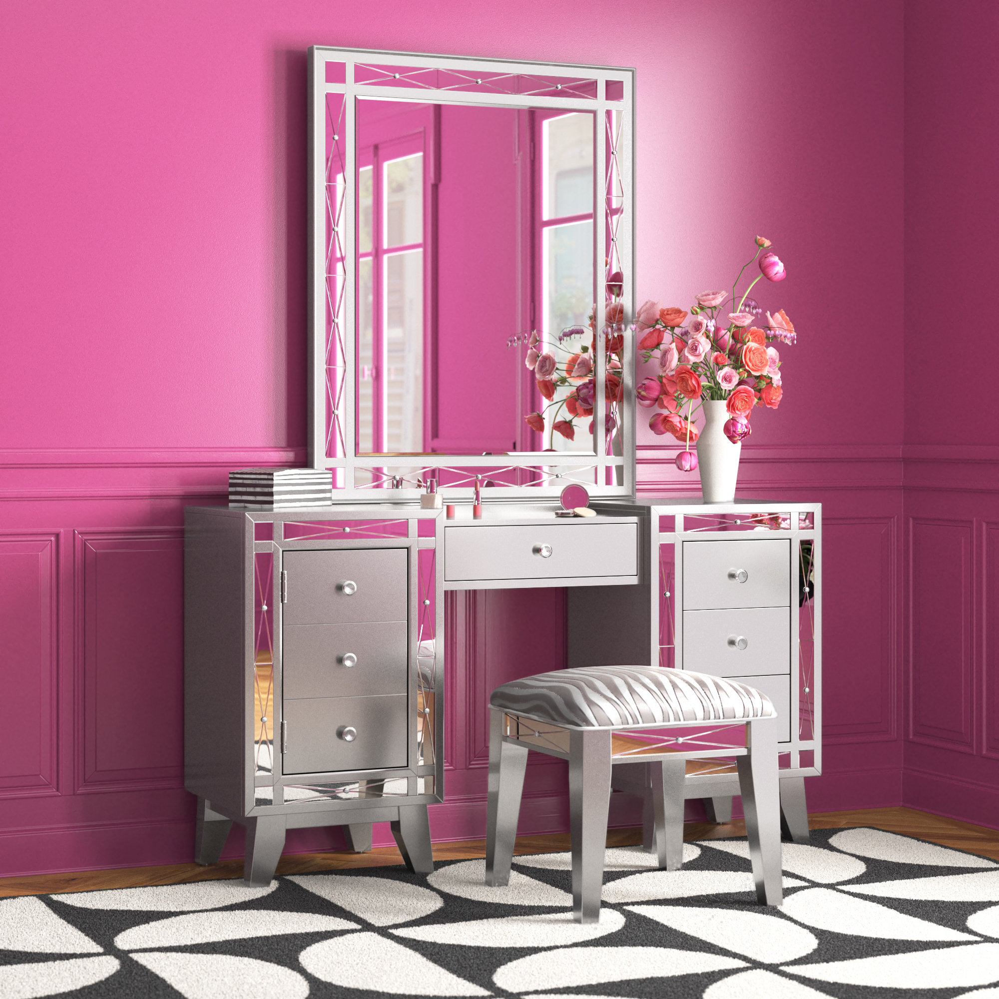 Etta Avenue™ Macey Vanity Set with Mirror | Wayfair