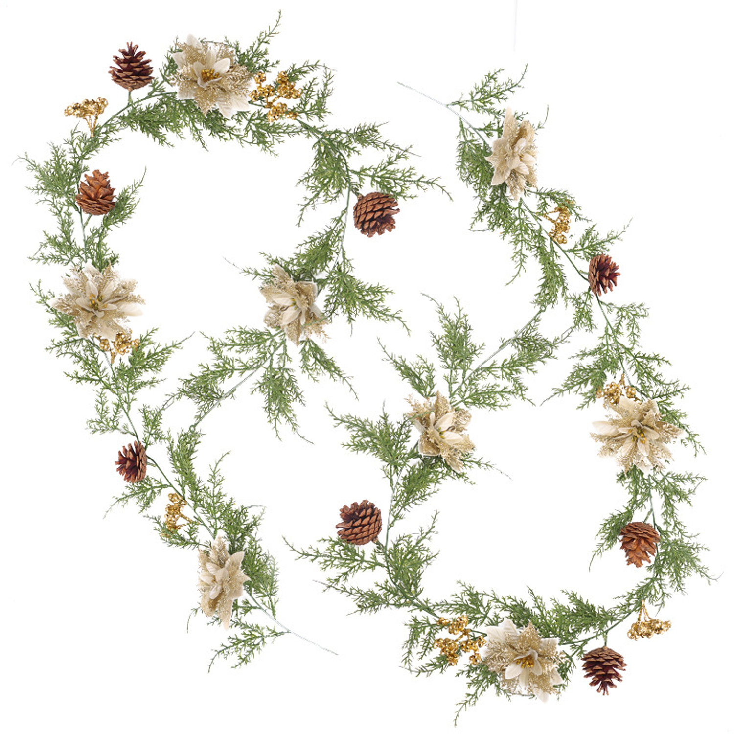 The Holiday Aisle® Artificial Greenery Garland Wall Hanging Decor (Set ...