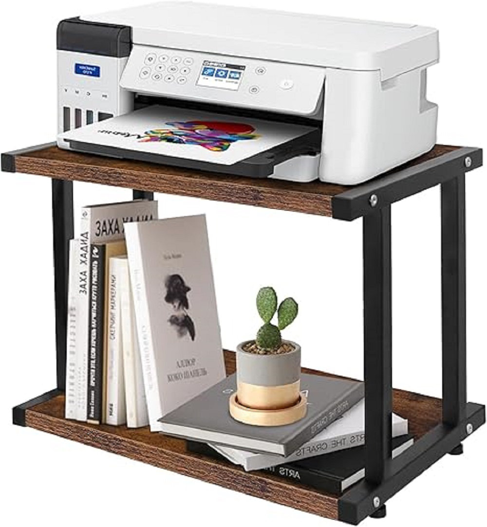 17 Stories Printer Stand With Storage, Home Office Desk Organizer Shelf ...