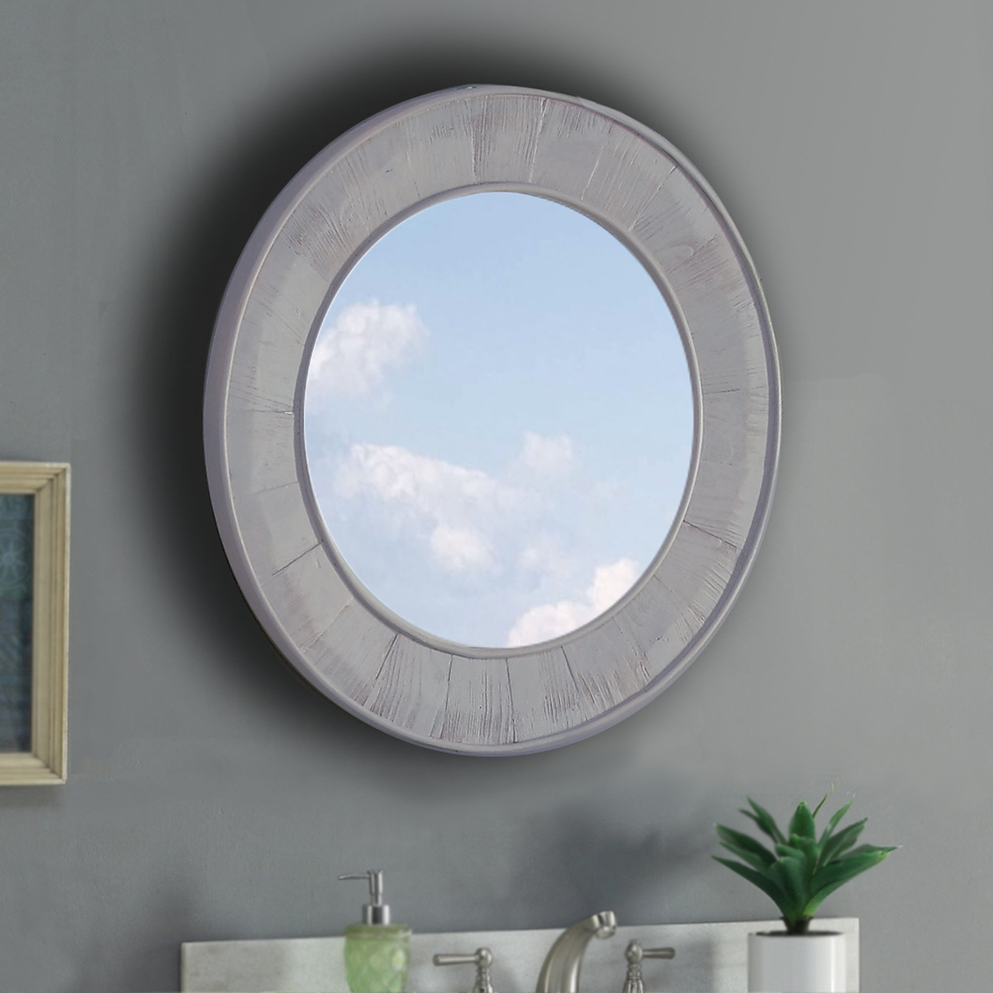 Rosalind Wheeler Swenson Rustic Distressed Vanity Mirror | Wayfair