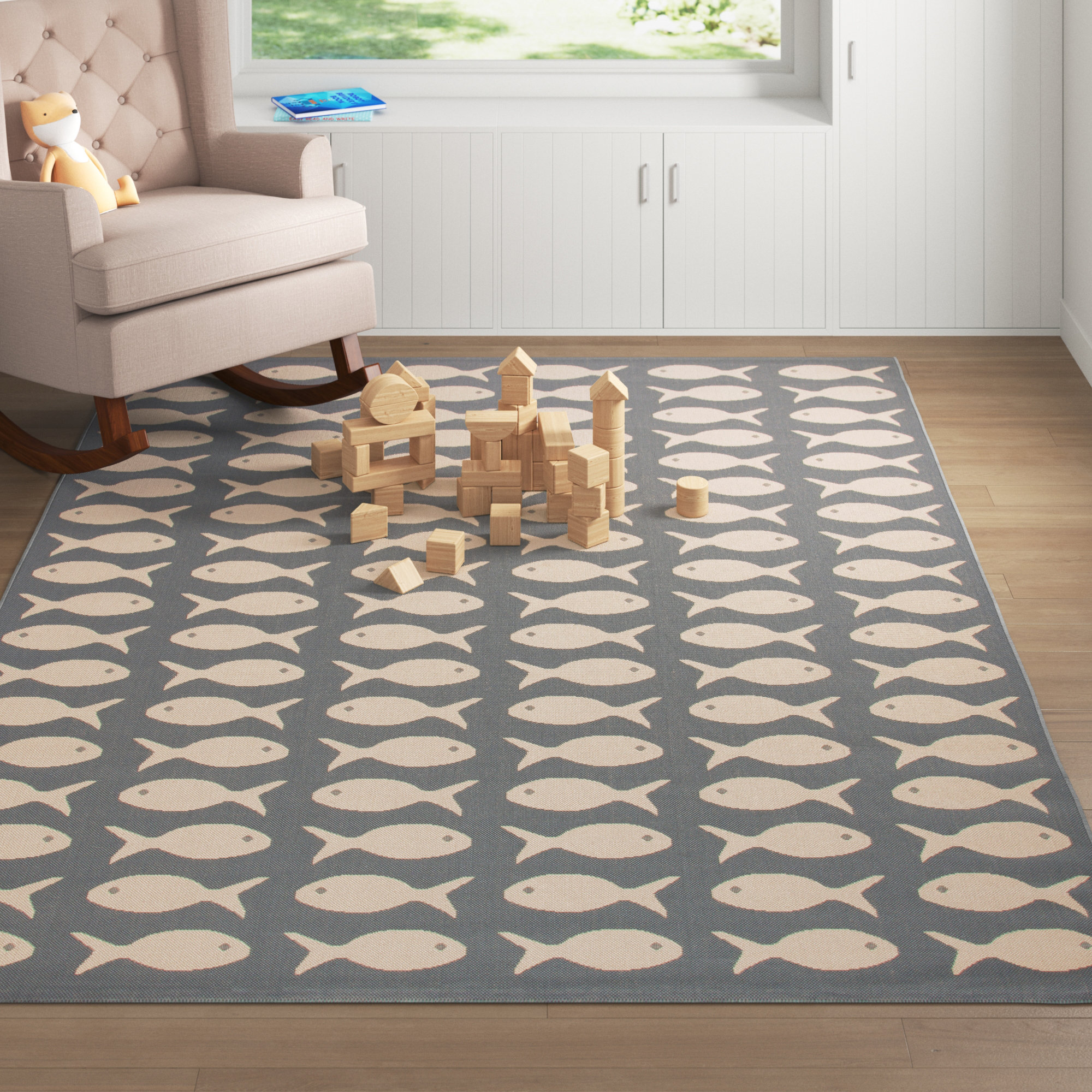 Sand & Stable™ Baby & Kids Annika Gray/Beige Indoor/Outdoor Rug ...