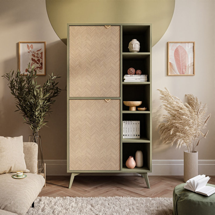 Metro Lane ALOE RG80 Herringbone Scandi Bookcase | Wayfair.co.uk