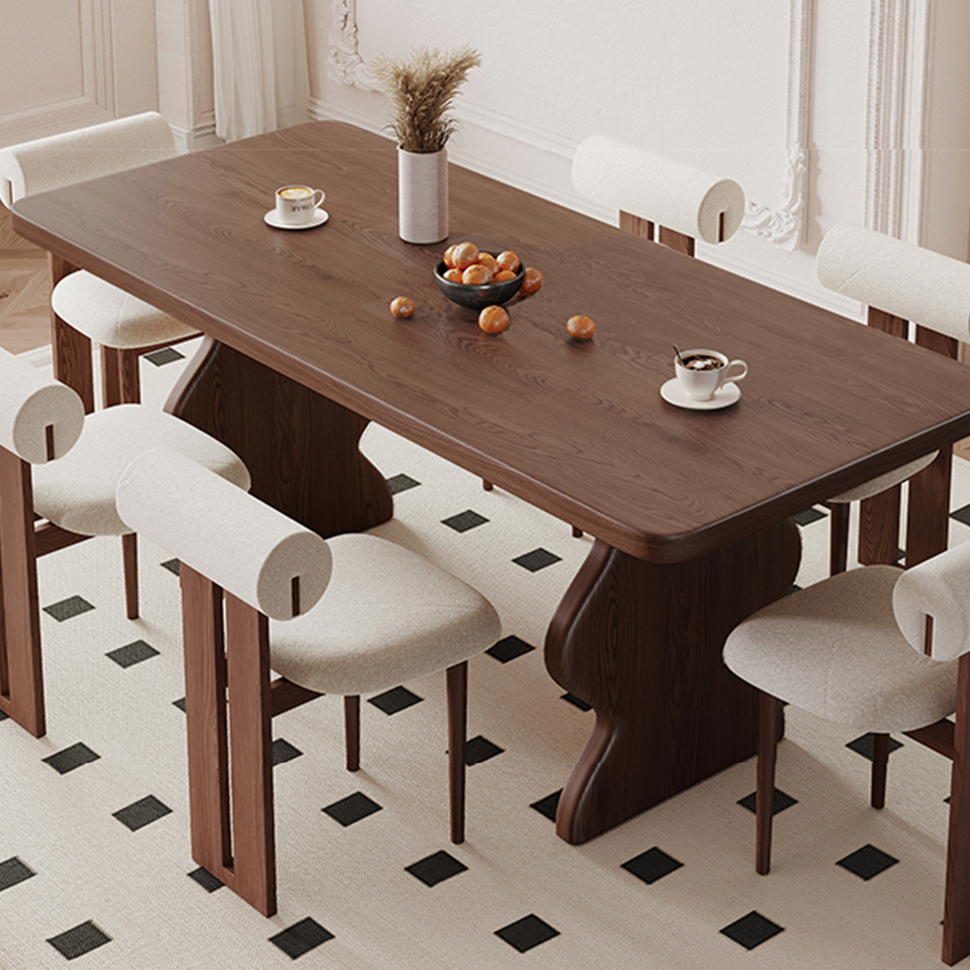 Dining Elegance Solid Wood Minimalist Dining Table Rectangular 31.50 ...