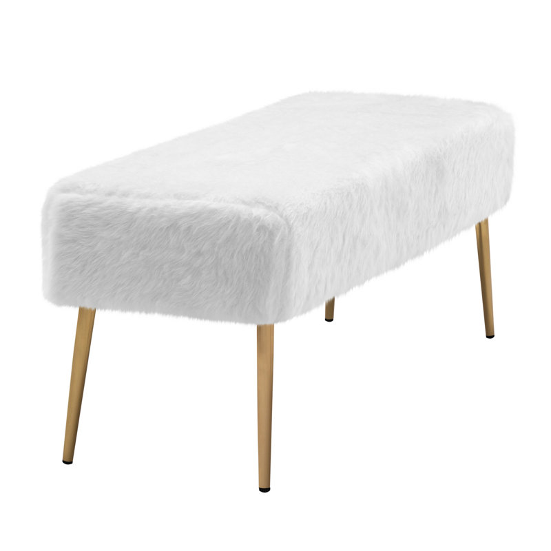 Mercer41 Faux Fur Bench & Reviews | Wayfair