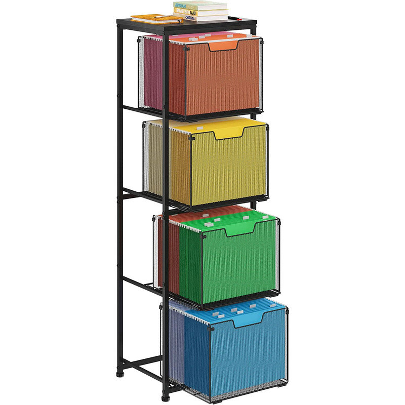 Inbox Zero File Cabinet 4 Drawers, Hanging Letter File Holder with ...