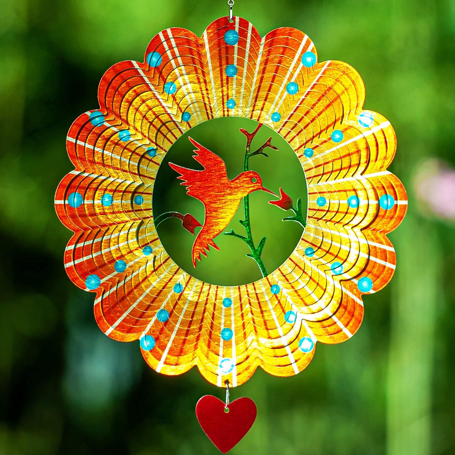 Dakota Fields Wind Spinner 12-Inch 3D Stainless Steel Lovebird Design ...