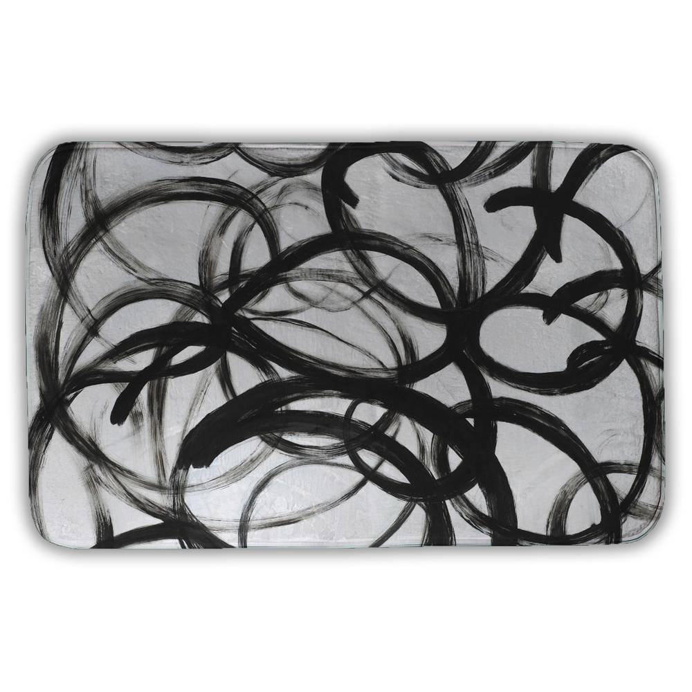 East Urban Home Abstract curly lines Bath Mat with Non-Slip Backing ...