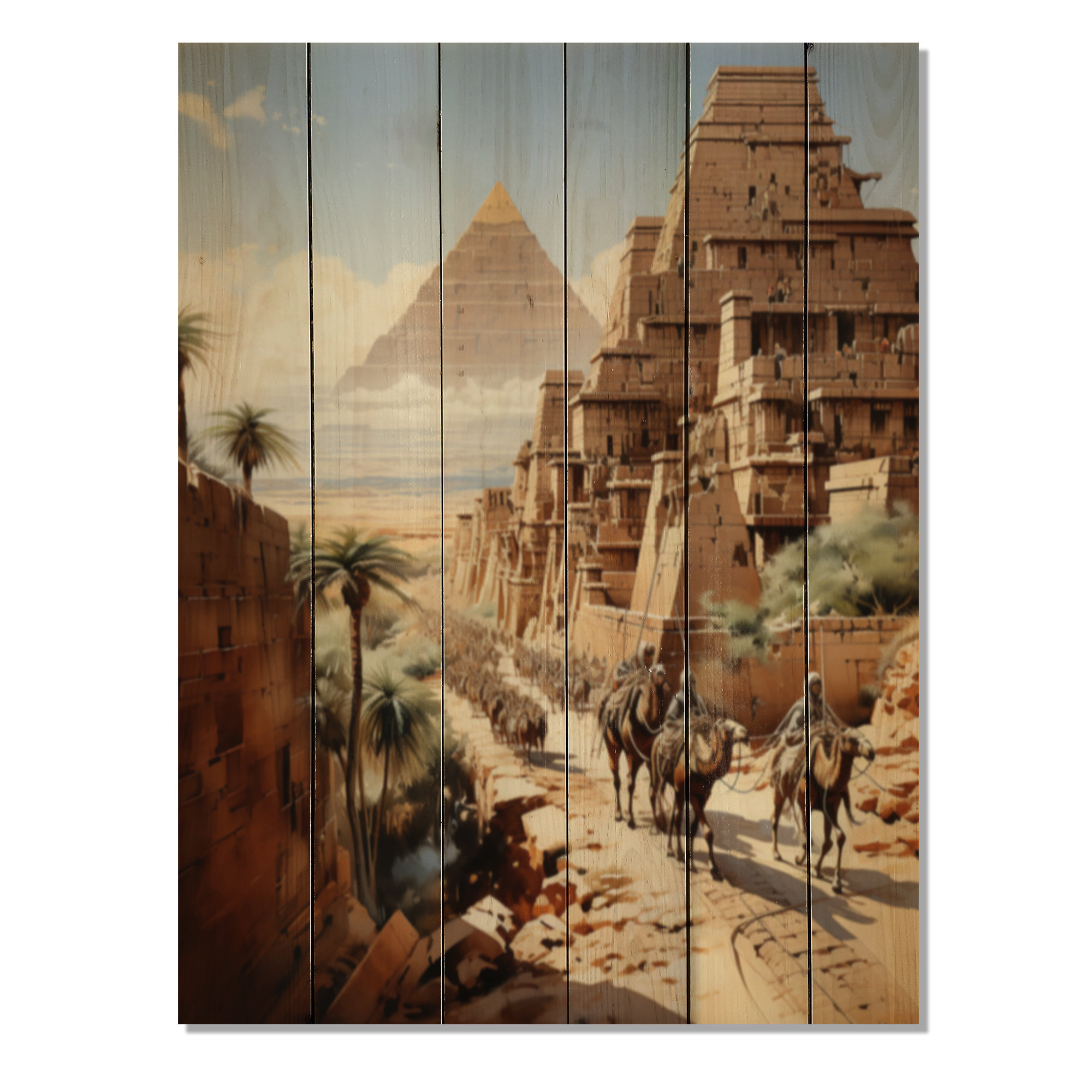 Foundry Select Egypt Pharaohs Journey - Animals Print On Natural Pine ...