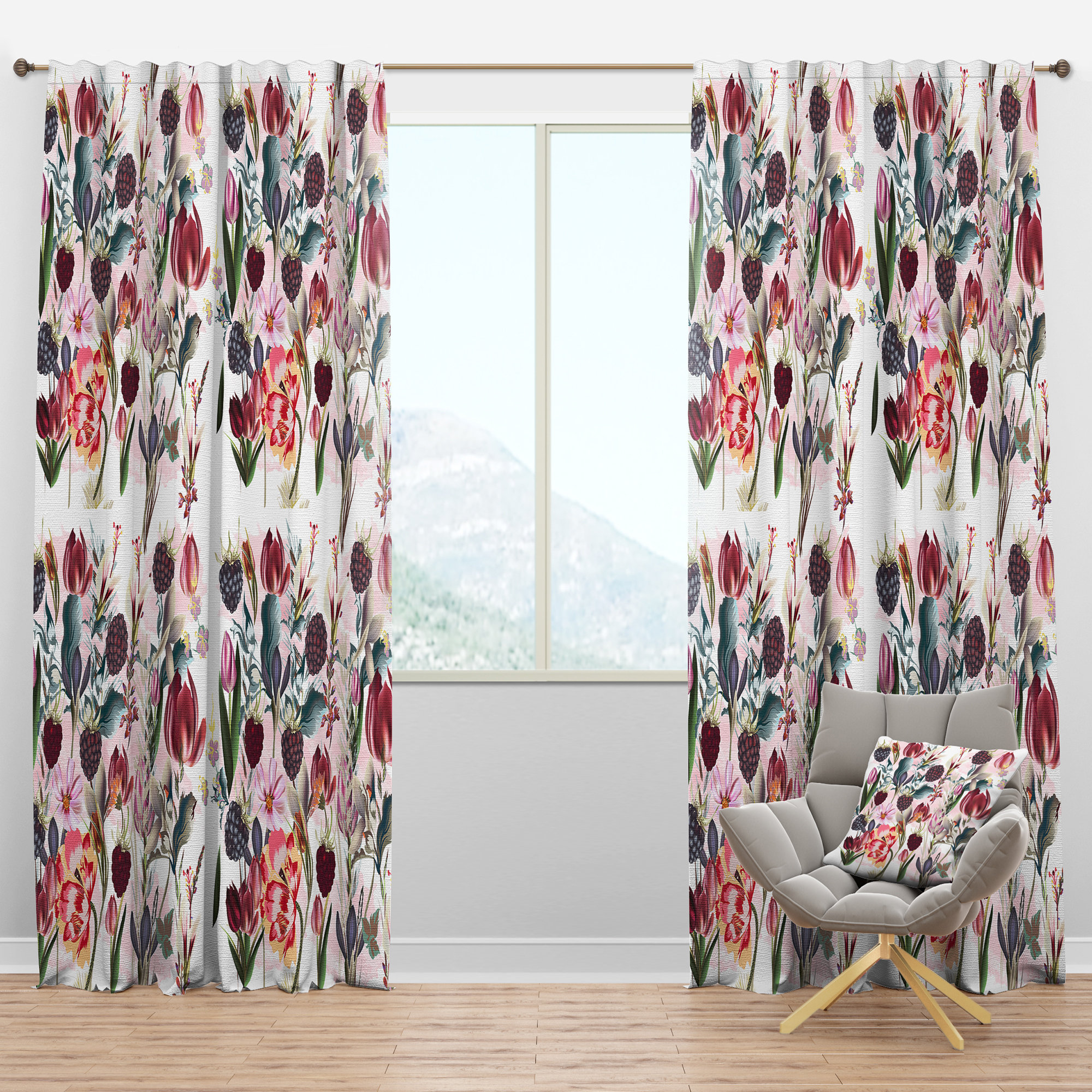 Design Art Beautiful Floral Pattern with Spring Flowers - Farmhouse ...