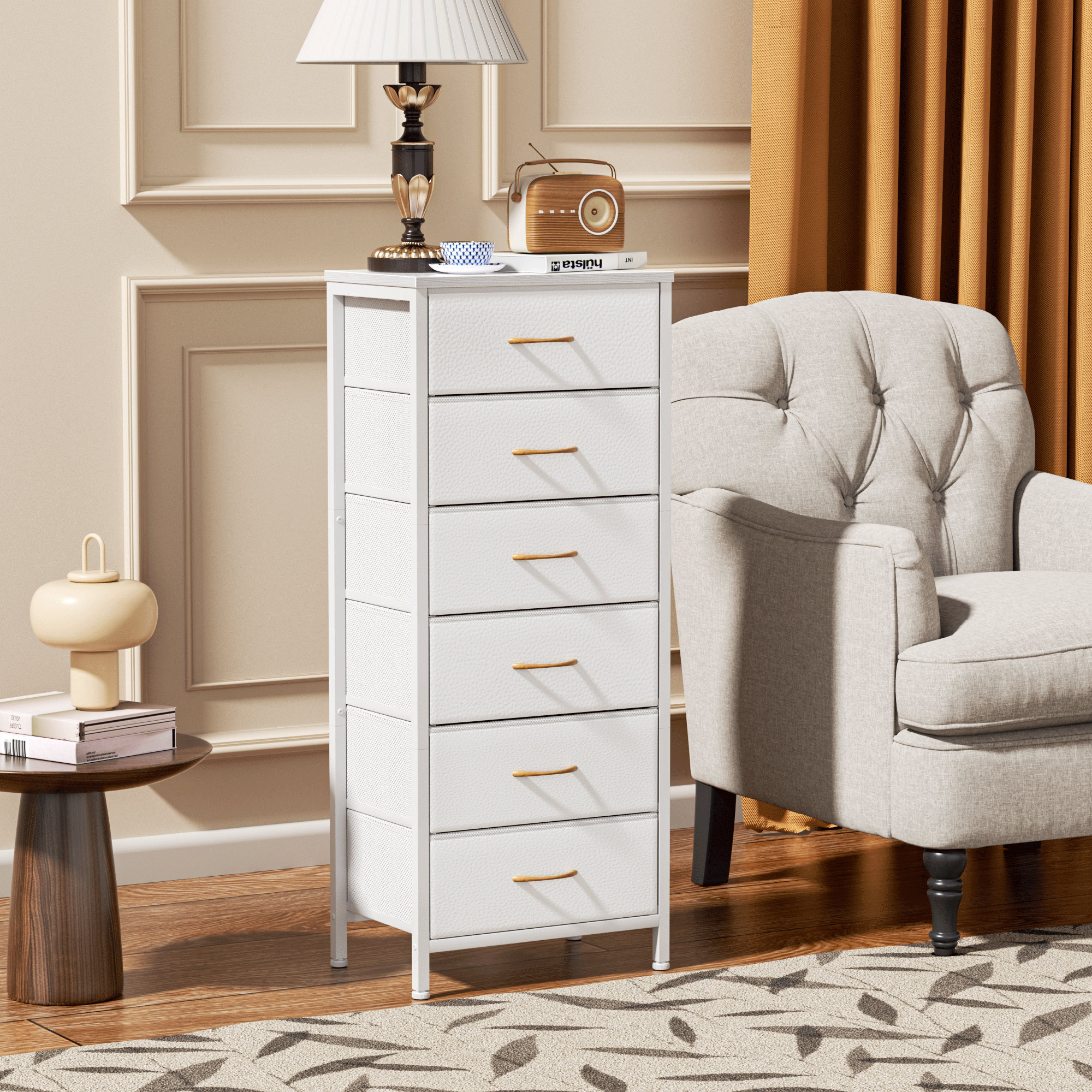 17 Stories Zylie 6 - Drawer Dresser Vertical for Bedroom Living Room | Wayfair