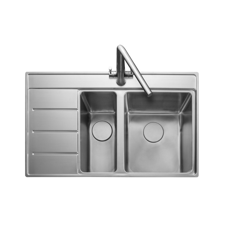 Rangemaster Sink & Taps 520mm W Stainless Steel Drop-In Kitchen Sink ...