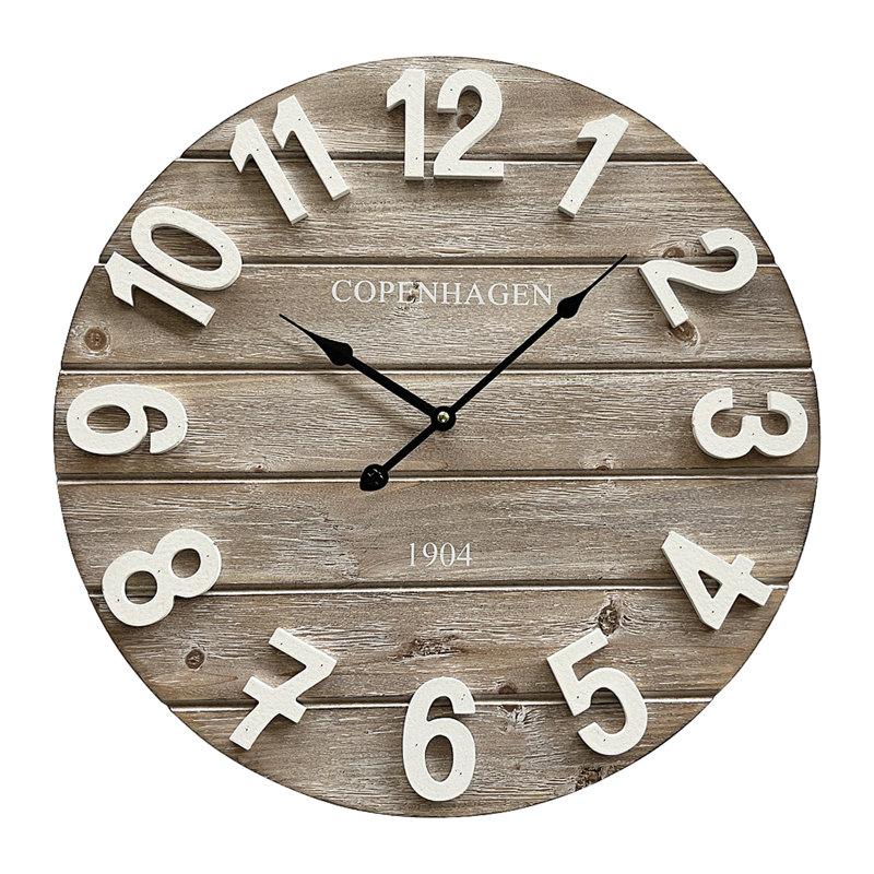 Gracie Oaks Celestia Farmhouse Wood Wall Clock & Reviews | Wayfair