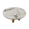 Everly Quinn 39" Round Metal and Stone Coffee Table with Hemisphere ...