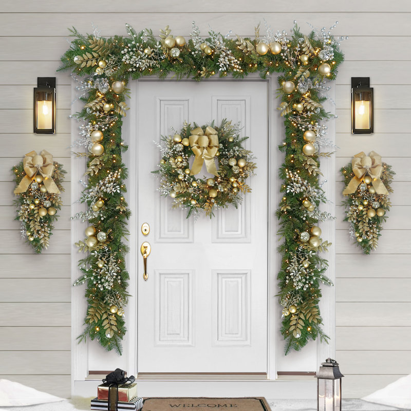 The Holiday Aisle® 28" Battery-Operated Pre-Lit Decorated Artificial ...