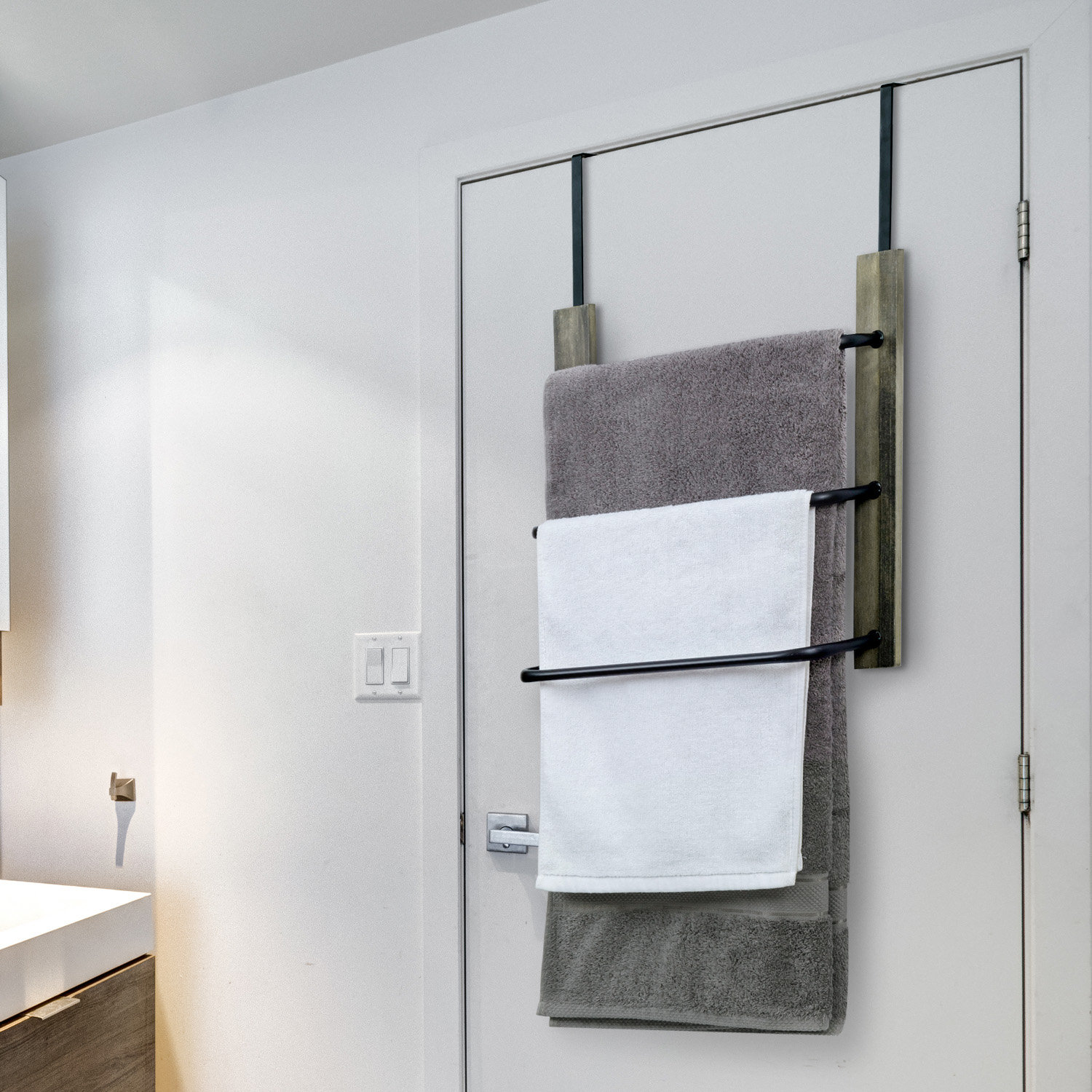 MyGift 17.8'' 3 - Bar Over-the-Door Towel Bar | Wayfair