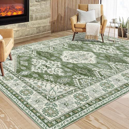 Bungalow Rose 9X12 Area Rug Washable Throw Rugs Vintage Accent Rugs ...