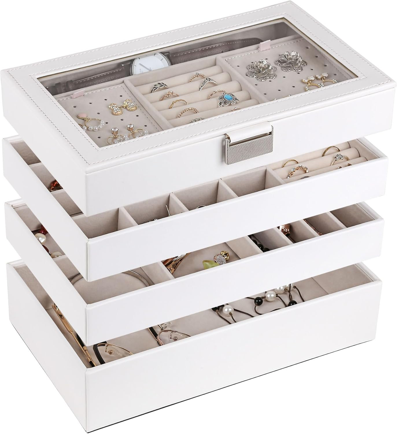 Ebern Designs Jewelry Tray, Stackable Jewelry Box, Drawer Jewelry ...