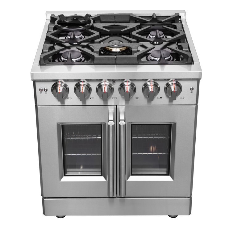 Forno Alta Qualita Massimo 30-Inch French Door Gas Range Stainless ...