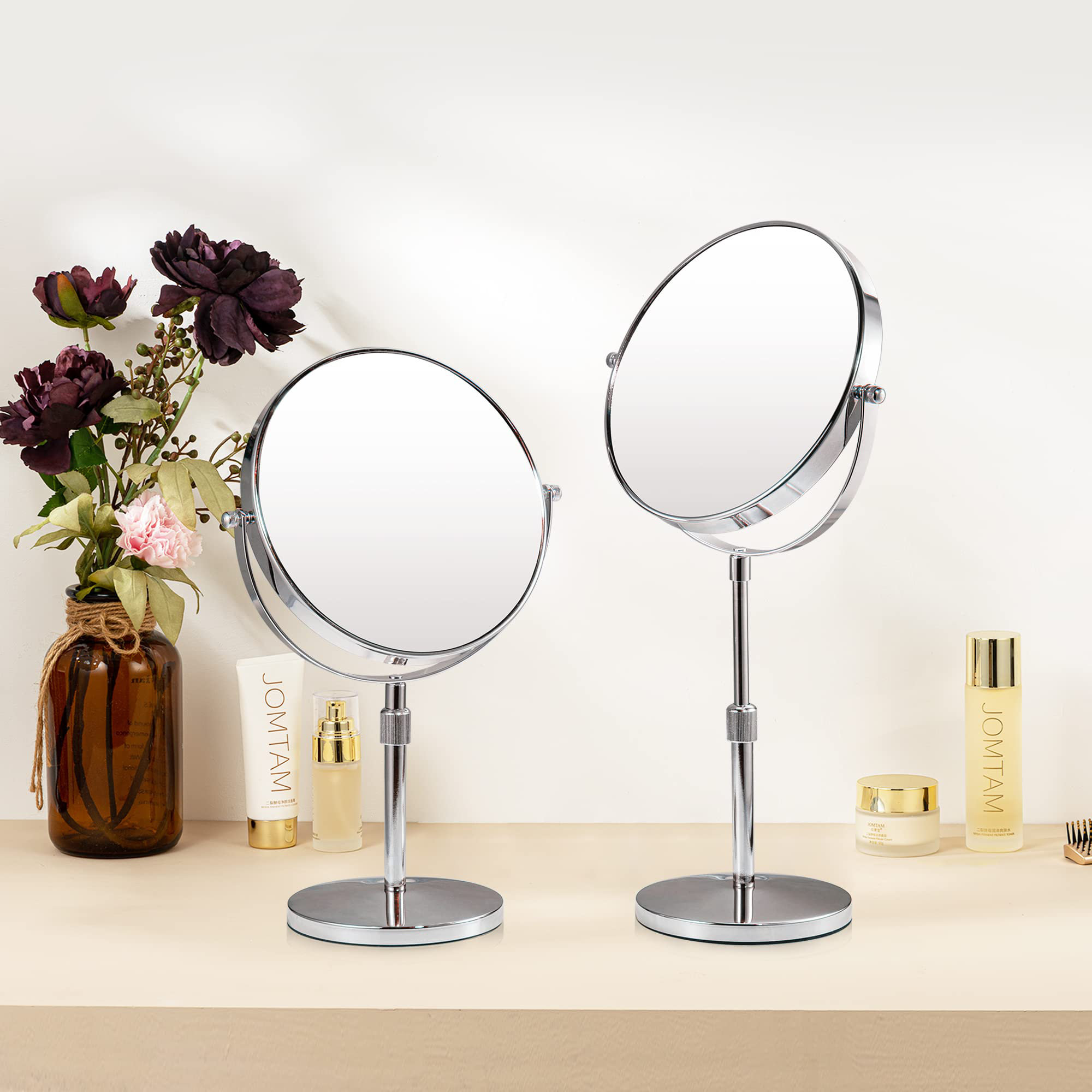 Symple Stuff 17" Tall Tabletop Makeup Mirror Height Adjustable Vanity ...