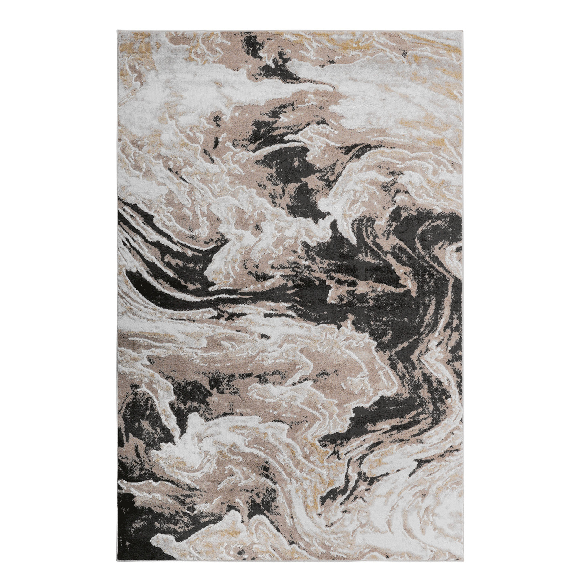 Wrought Studio™ Area Rug, Collection L.Brown /Abstract Non-Shedding ...