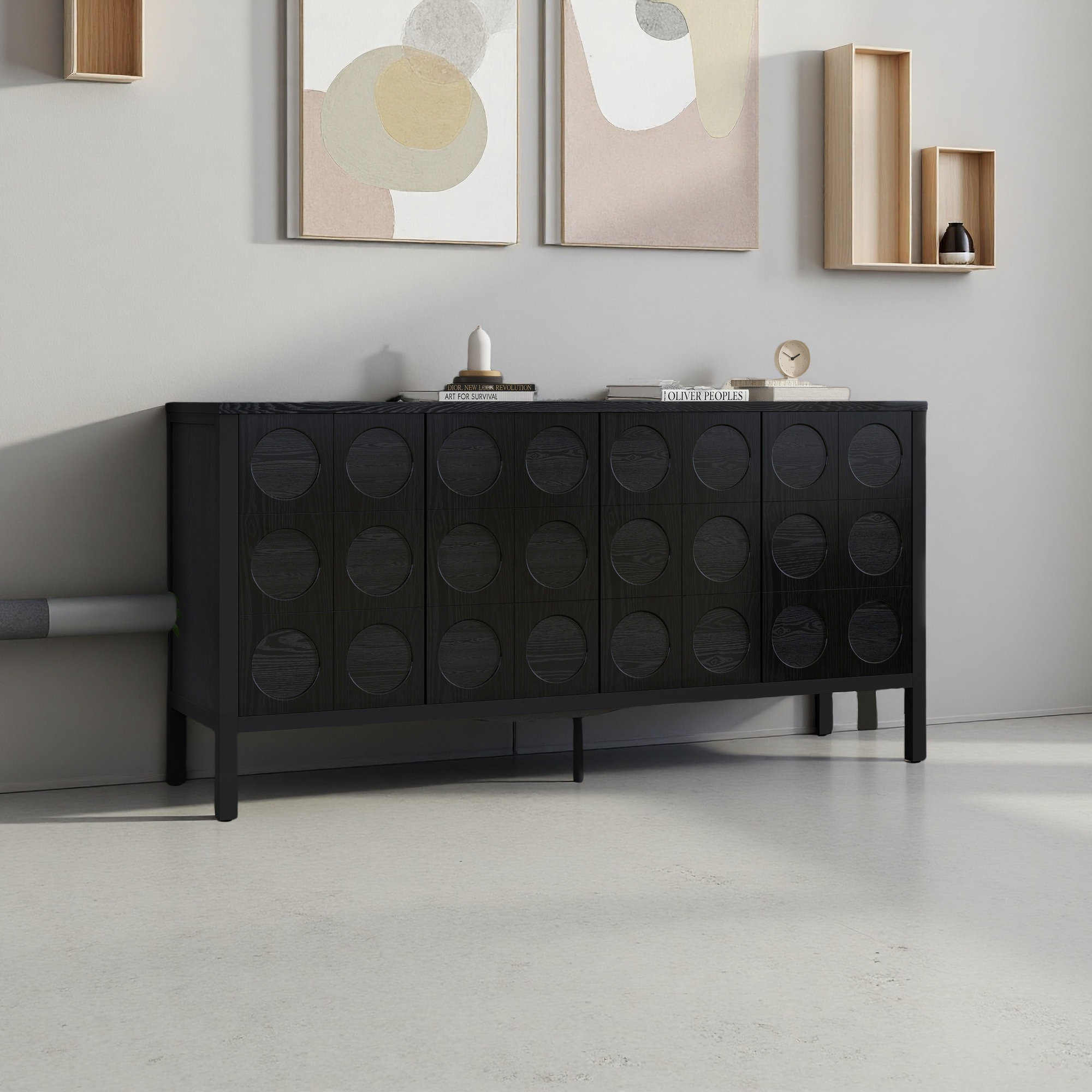 Ebern Designs Stylish Storage Cabinet Sideboard Wooden Cabinet With ...