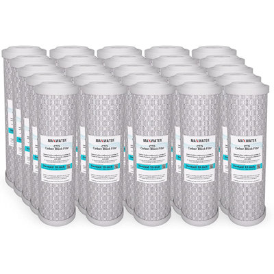 Max Water 10 inch x 2.5 inch, 5 Micron CTO Reverse Osmosis Replacement ...