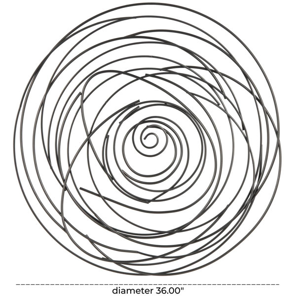 Wrought Studio™ Round Overlapping Lines Abstract Wall Decor | Wayfair
