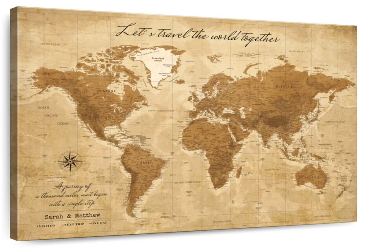 Breakwater Bay Personalized Travel Together V Push Pin World Map ...