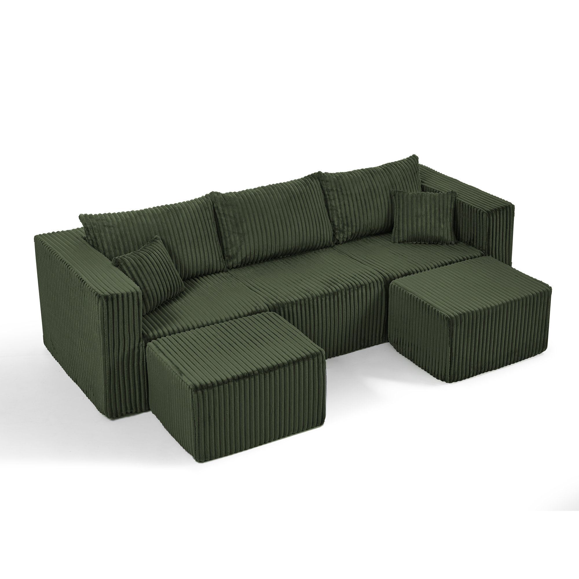 Wrought Studio™ Space-saving Modular Sectionals, Premium Foam-green ...