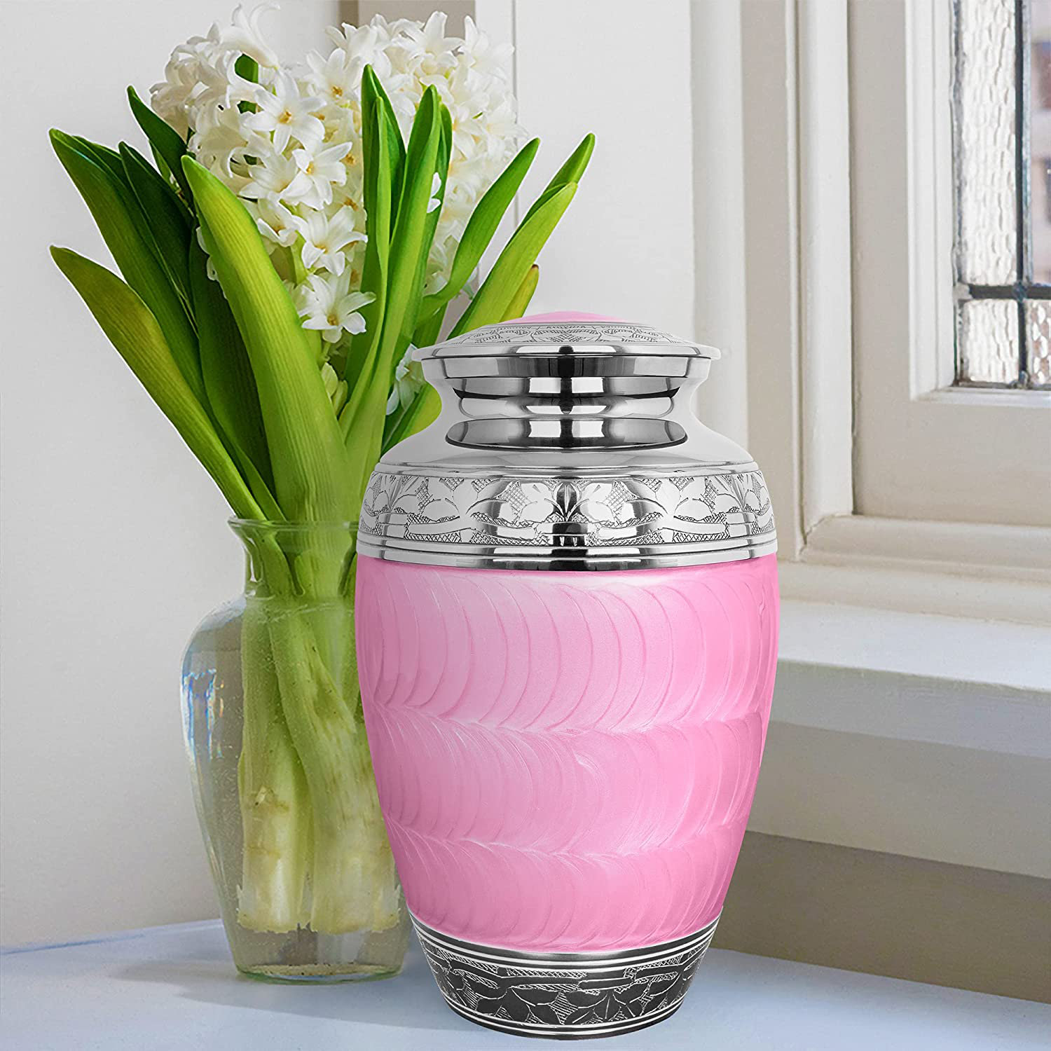 Trupoint Memorials Hugs And Kisses Light Pink Cremation Urn For Human ...