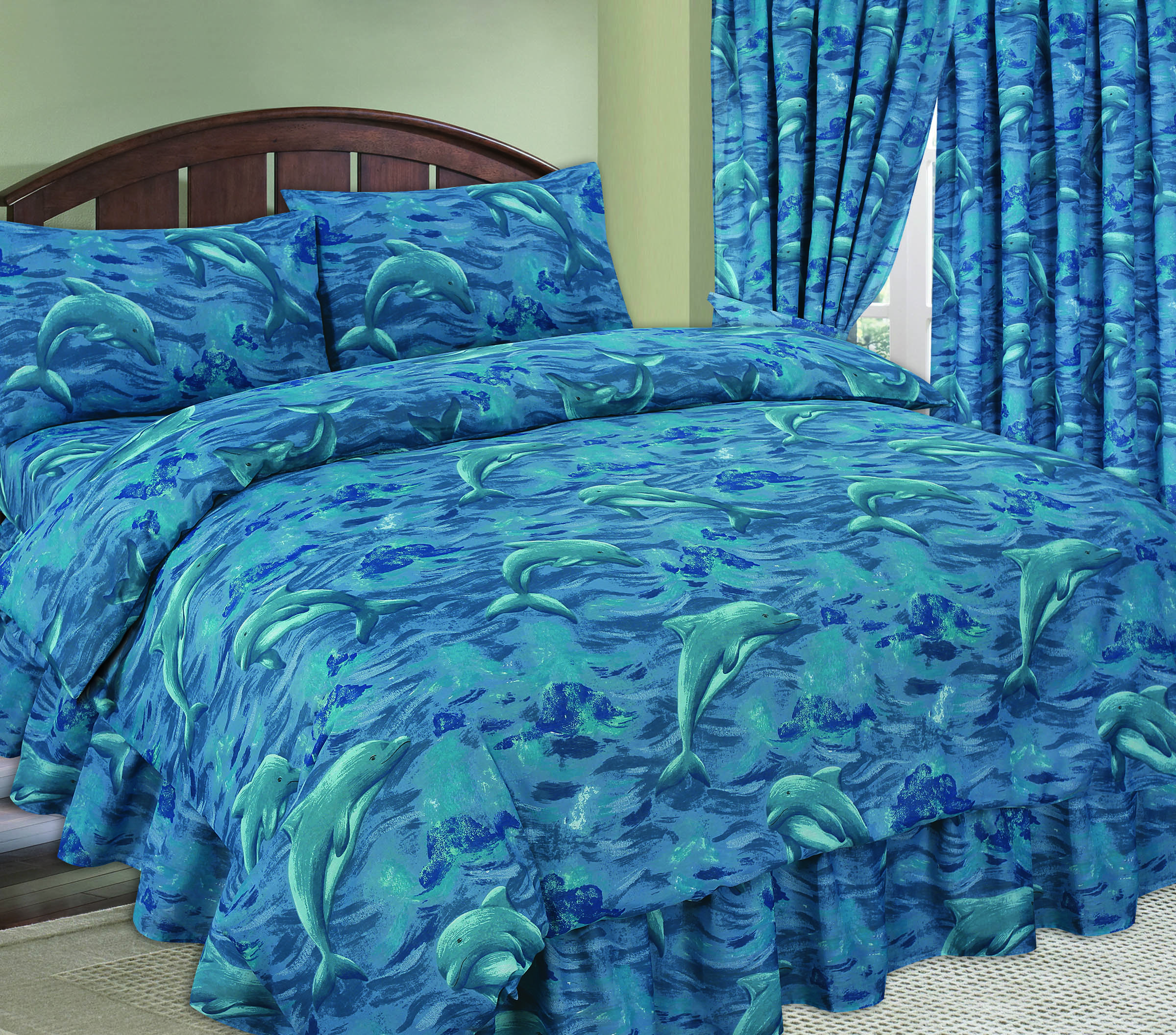 House of Hampton DOLPHINS Worth Blue 132 TC Duvet Cover Set & Reviews ...