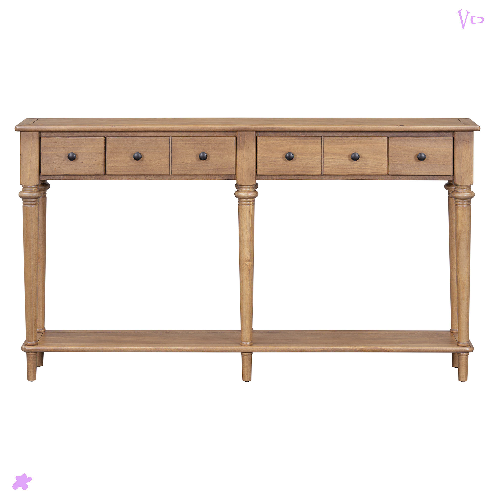 Alcott Hill® Retro Console Table With 4 Drawers And Open Shelf | Wayfair