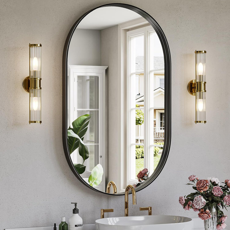 Latitude Run® Axia Metal Oval Pill-Shaped Wall Mirror & Reviews | Wayfair