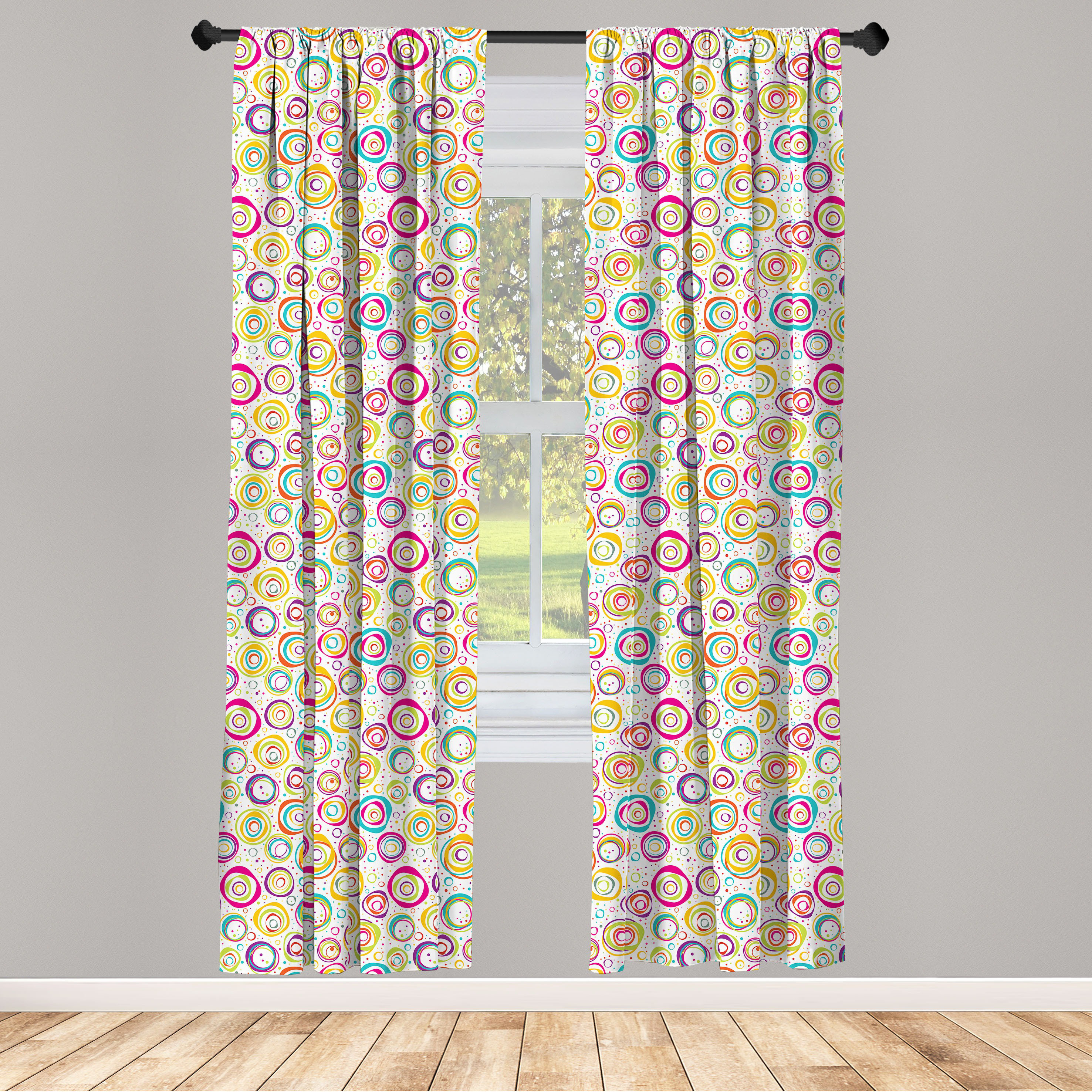 Ambesonne Abstract Semi-Sheer Rod Pocket Curtain Panels | Wayfair