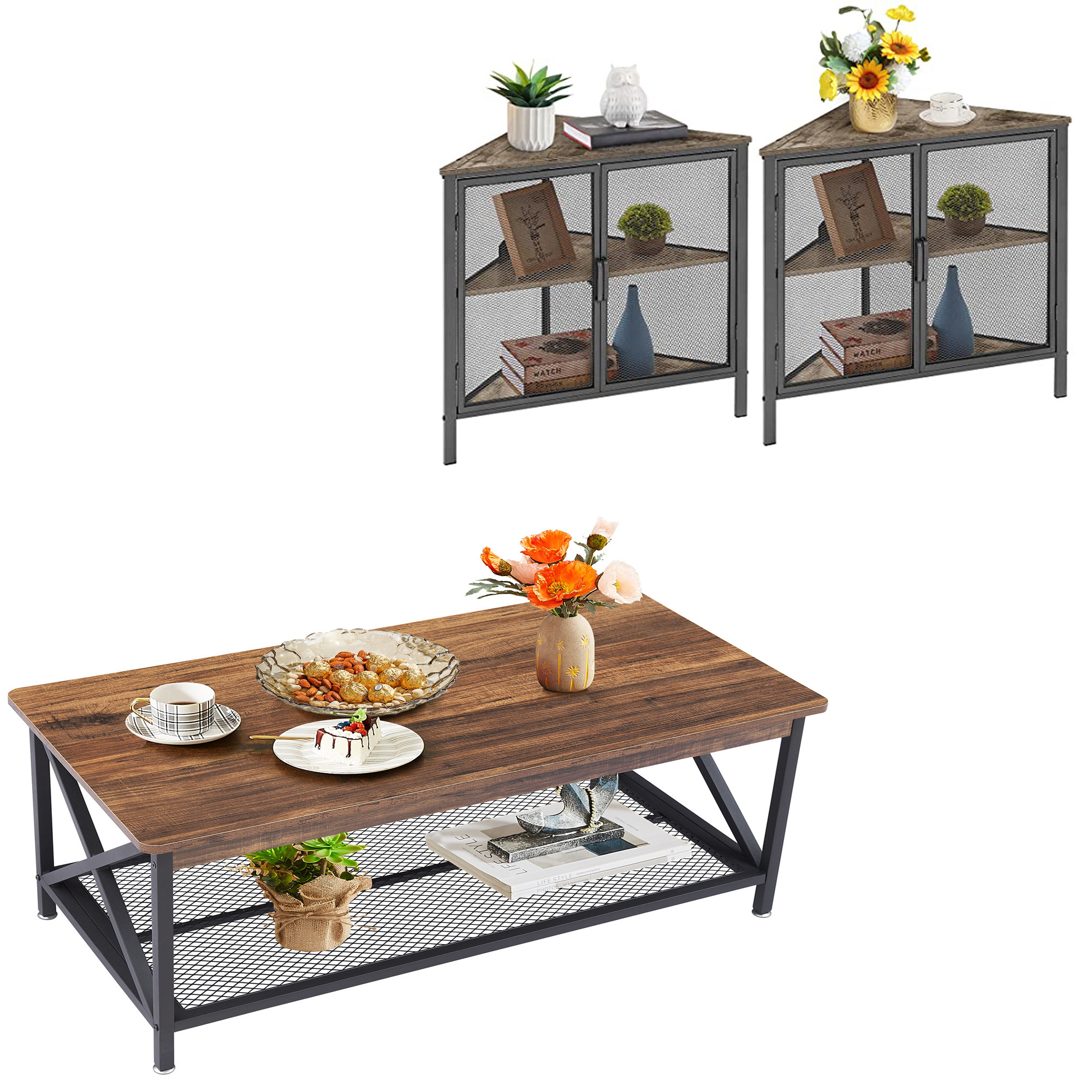 Trent Austin Design® Kempst 3 Piece Coffee Table Set & Reviews | Wayfair