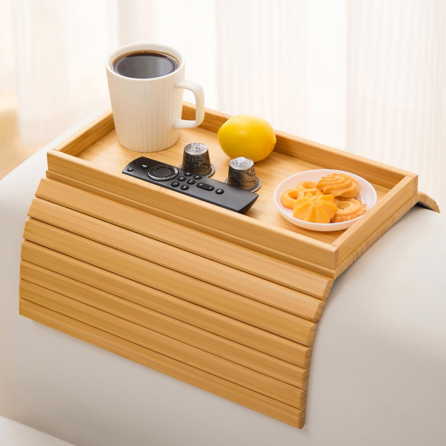 One Allium Way® Couch Arm Tray Table,Foldable Sofa Armrest Tray Table ...