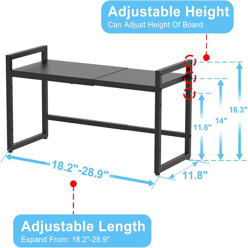 Ebern Designs Expandable Metal Storage Shelves,110LBS Heavy Duty ...