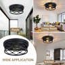 17 Stories Matte Black 2-light Round Farmhouse Flush Mount Ceiling ...