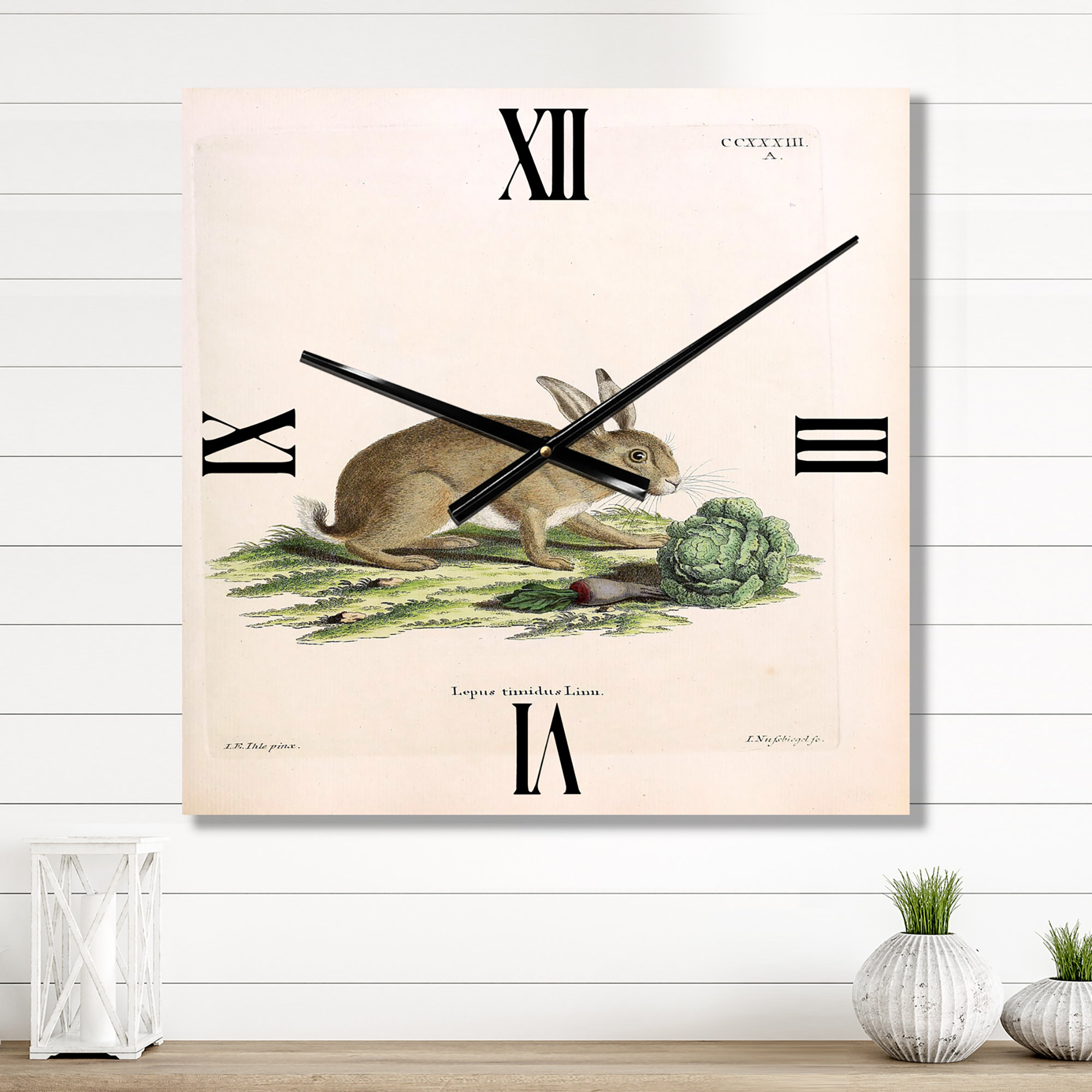 East Urban Home Rabbits in Earth Tones Wall Clock | Wayfair