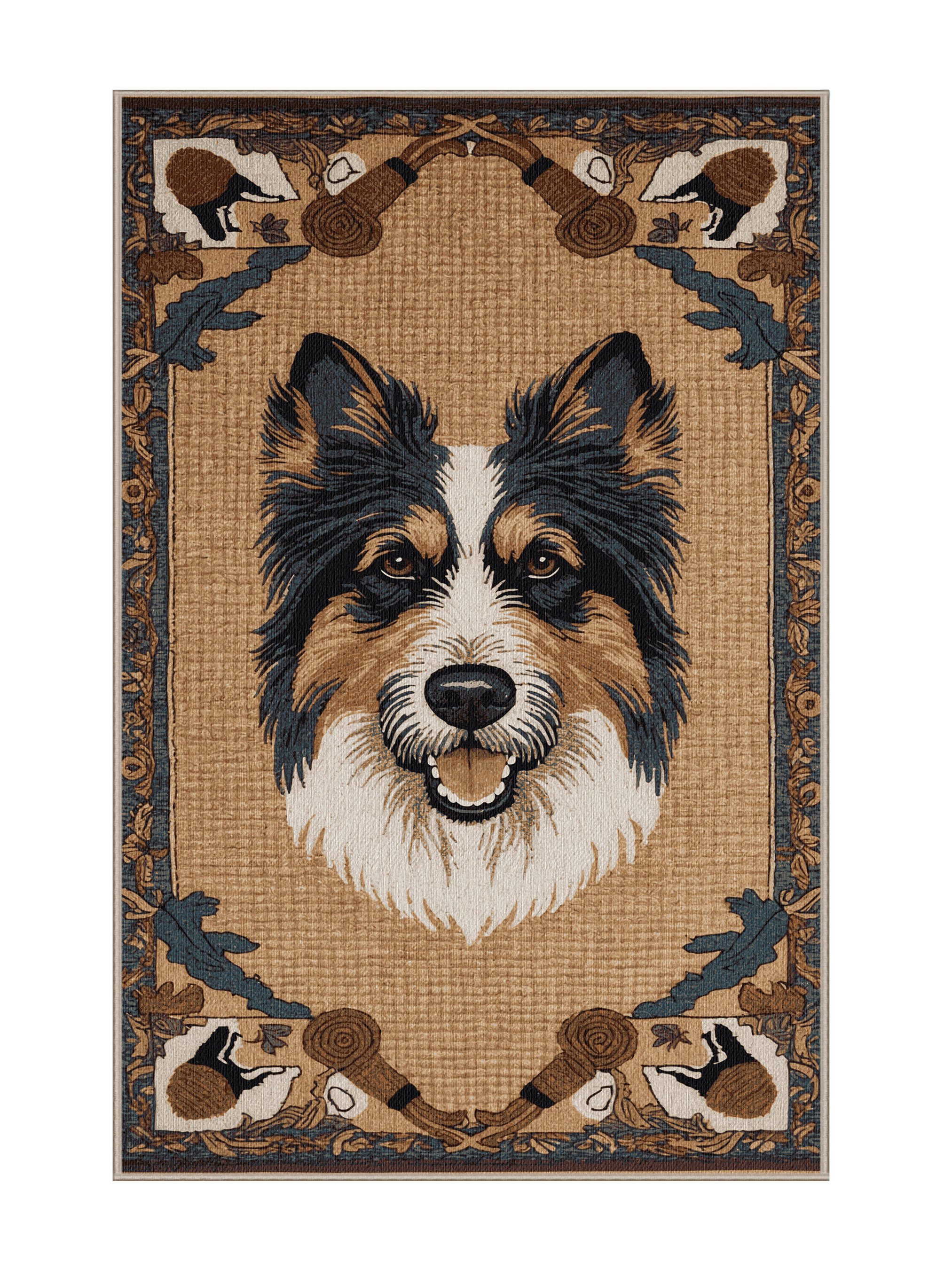 Red Barrel Studio® Washable Mudi Dogs Area Rug | Wayfair