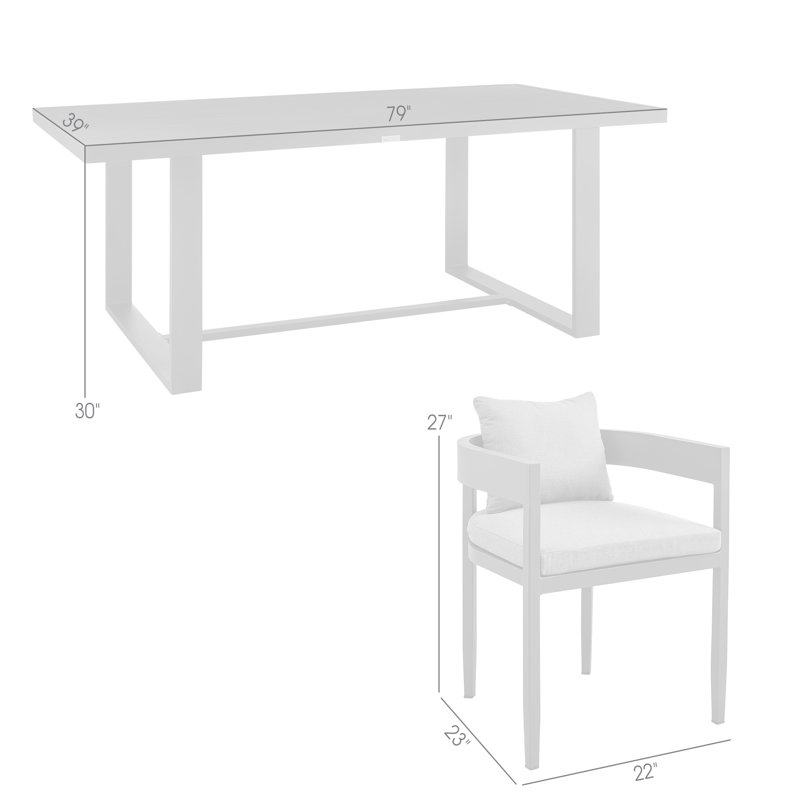 Wade Logan® Ceion Outdoor Patio Rectangular Dining Table Set In ...