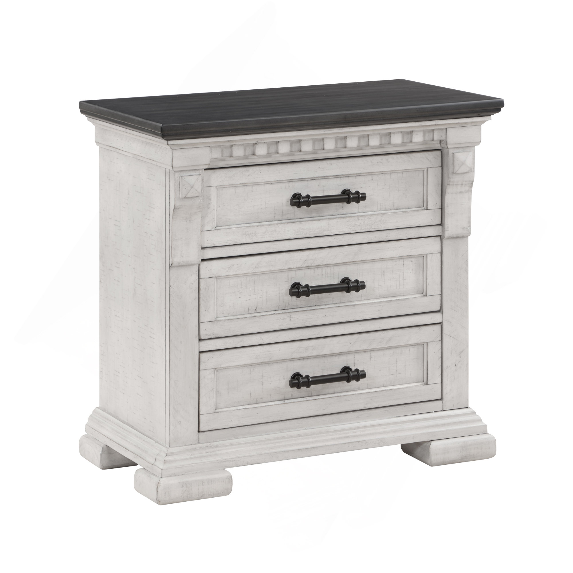 August Grove Transitional Style 3-Drawer Night Stand Made With Wood In ...