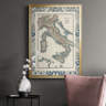 17 Stories Bordered Map Of Italy Premium Framed Print - Ready To Hang ...