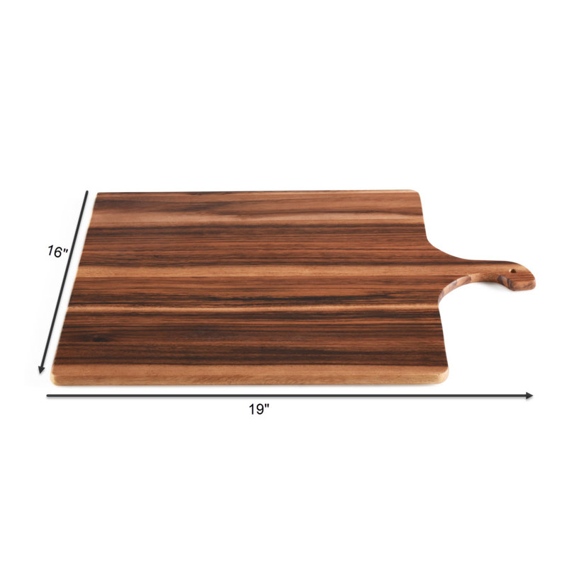 Kalmar Home Acacia Wood Square Board With Handle - 16" | Wayfair