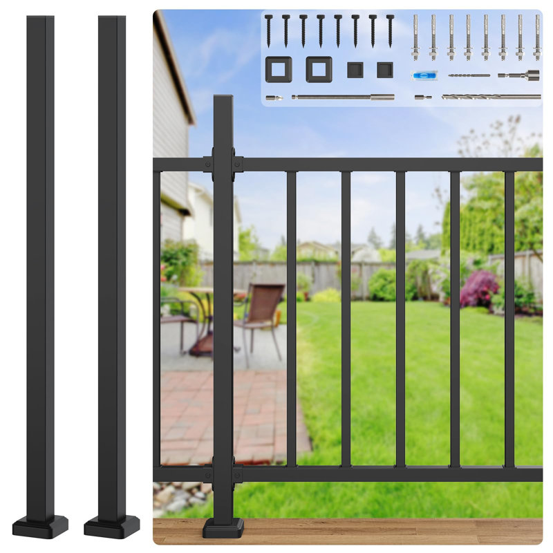 RoomTec 2-Pack Galvanized Steel Matte Black Deck Balusters - Wayfair Canada