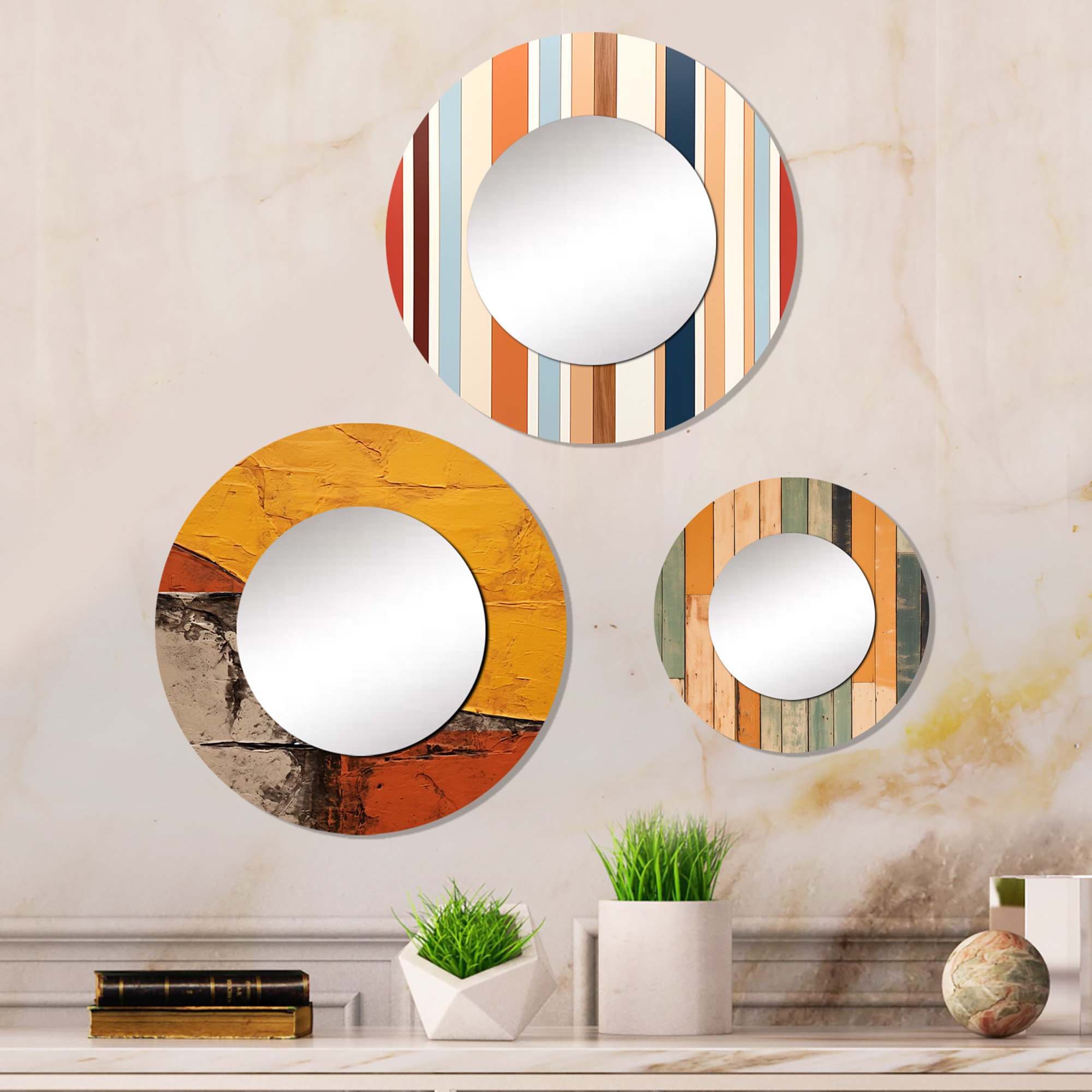 East Urban Home Vertical Elegance Minimal Retrovisions I Aluminum Round ...