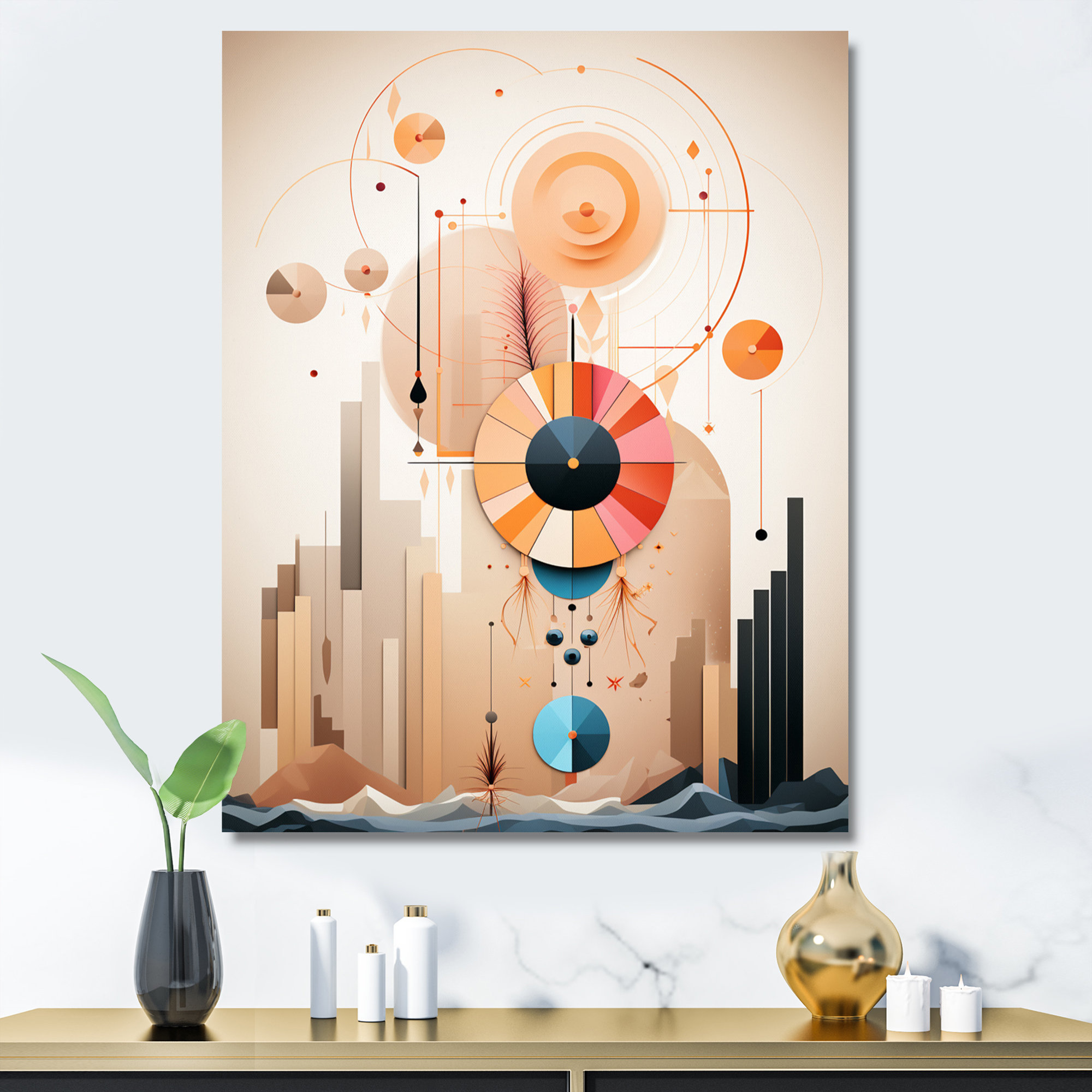 Wrought Studio Glorious Elegance Art Nouveau Abstract Geometric I ...