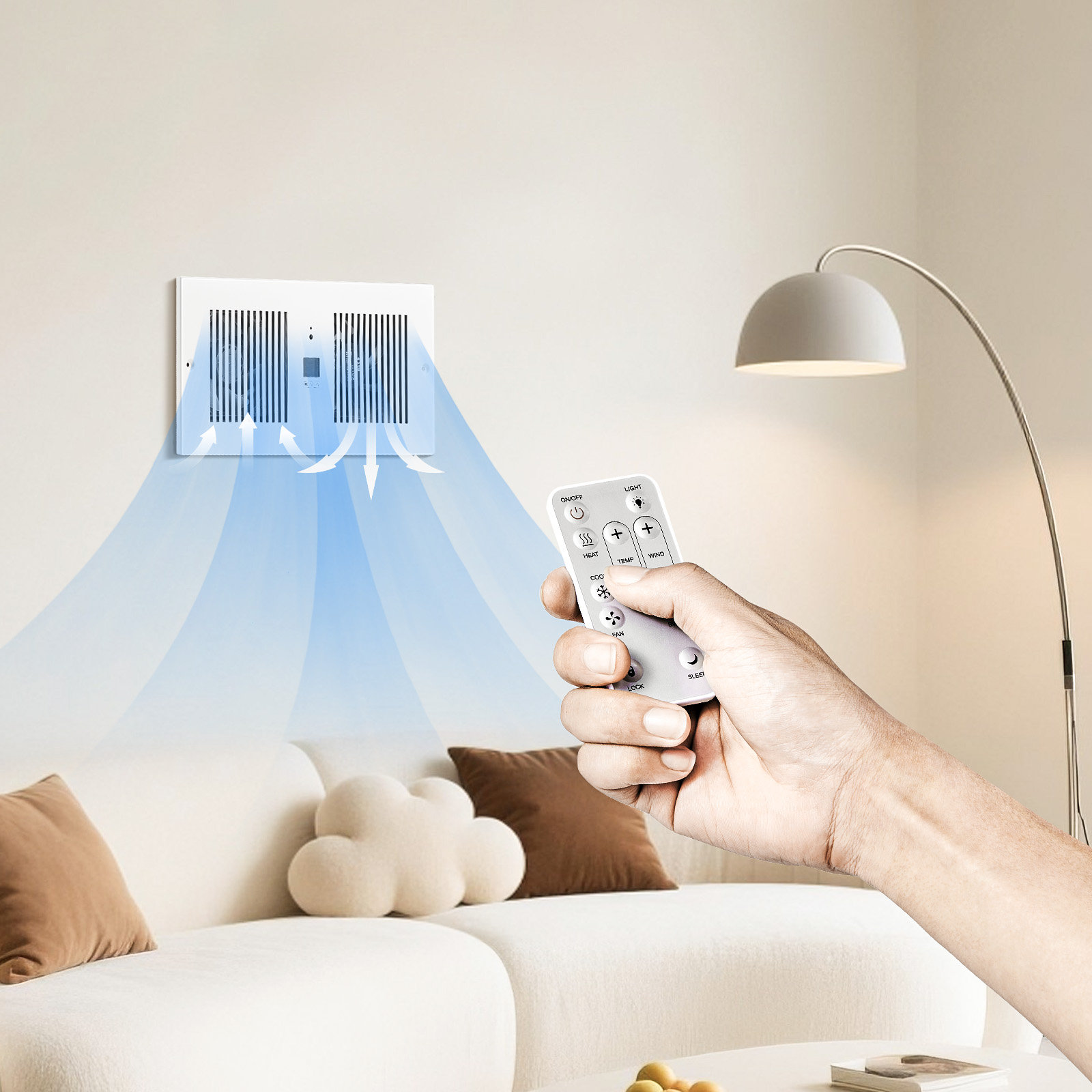 VEVOR 4 Inch Room to Room Fan 2-in-1 300 CFM Through Wall Fan Remote ...